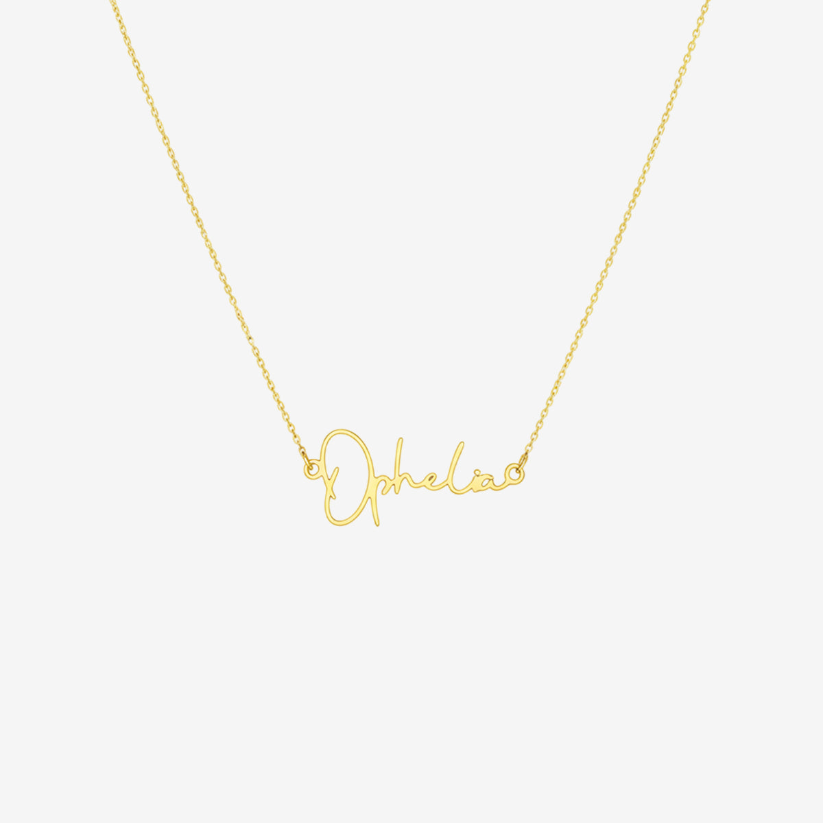 Custom Signature Name Necklace in 18k Solid Gold | Personalized Script